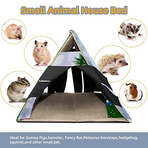 enheng Small Pet Hideout Green Christmas Tree Hamster House Guinea Pig Playhouse for Dwarf Rabbits Hedgehogs Chinchillas