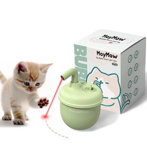 maymaw bubble cat laser toy - automatic cat toy with tumbler design, interactive cat toy with catnip/treat storage, fast & slow mode for small to large cats indoor play