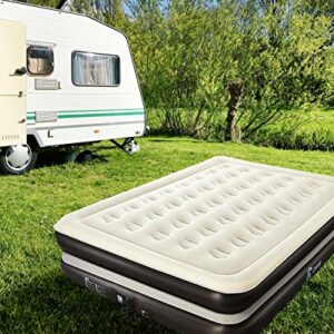 Ciays Air Mattress Queen with Built-in Pump, Double High Blow Up Mattress with Carrying Bag, Inflatable Air Bed for Guests, Family, Brown