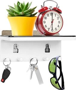 arrozon key holder for wall decorative modern small key hooks with shelf farmhouse key rack organizer wall decor for home entryway hallway office