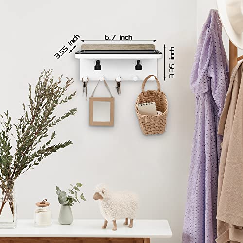 Arrozon Key Holder for Wall Decorative Modern Small Key Hooks with Shelf Farmhouse Key Rack Organizer Wall Decor for Home Entryway Hallway Office