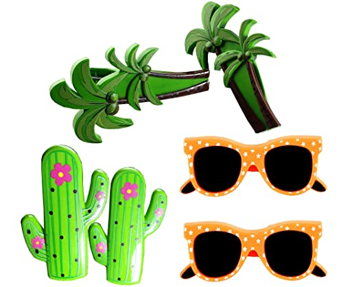 3 Set (6 Ct) Coconut, Cactus, Sunglasses Beach Towel Clips Jumbo Size for Beach Chair, Cruise Beach Patio, Pool Accessories, Household Snacks Clip, Baby Stroller Clips by C&H Solutions