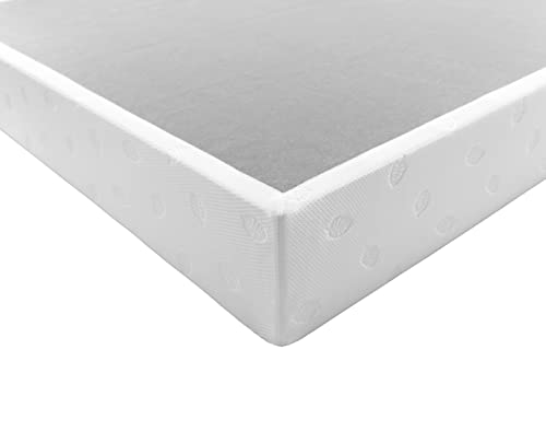 Panana 9 Inch Metal Box Spring Bed Base/Heavy Duty Steel with Fabric Cover/Mattress Foundation/Easy Assembly,Queen,White