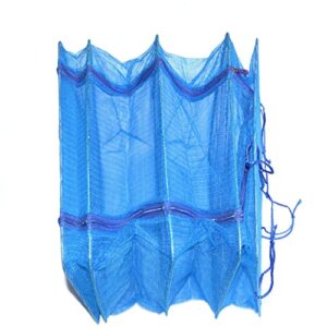 N/A 3-Layer Folding Drying Fishing Net Net Fish Vegetable Drying Rack Vegetable Drying Net Crab PE Rack Hanging Net (Color : Blue, Size : 40x40x65cm)