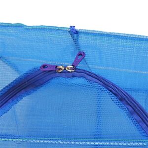 N/A 3-Layer Folding Drying Fishing Net Net Fish Vegetable Drying Rack Vegetable Drying Net Crab PE Rack Hanging Net (Color : Blue, Size : 40x40x65cm)