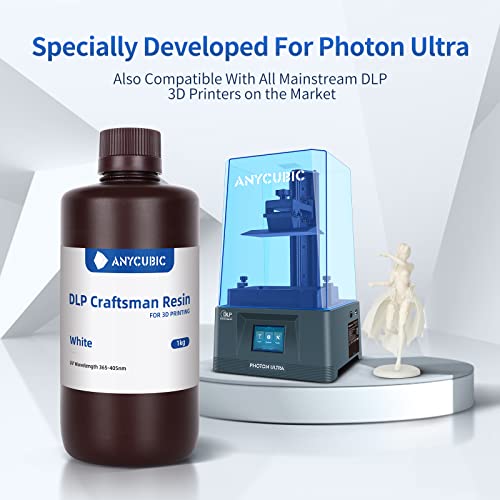 ANYCUBIC Resin 3D Printer Bundle, Photon D2 and DLP Caftsman Resin (White, 1000g)