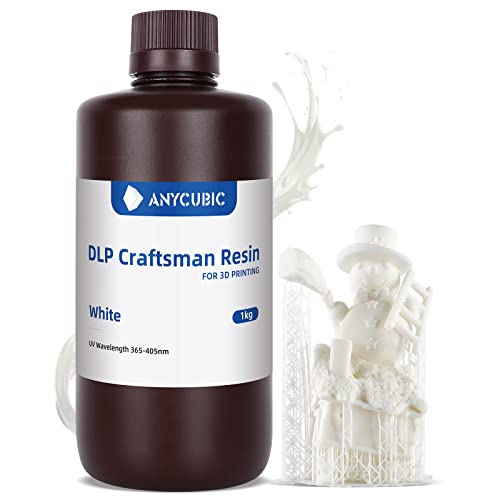 ANYCUBIC Resin 3D Printer Bundle, Photon D2 and DLP Caftsman Resin (White, 1000g)