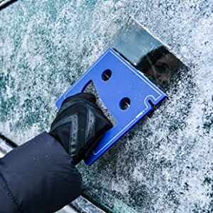 FrostGuard Scrape Buddy Car Ice Scraper Scrape with a Smile - Quickly Remove Frost, Ice and Snow from Your Vehicle Windows and Wiper Blades - Acrylic with Comfort Neoprene Sleeve - Blue Frost