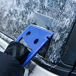 FrostGuard Scrape Buddy Car Ice Scraper Scrape with a Smile - Quickly Remove Frost, Ice and Snow from Your Vehicle Windows and Wiper Blades - Acrylic with Comfort Neoprene Sleeve - Blue Frost