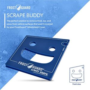 FrostGuard Scrape Buddy Car Ice Scraper Scrape with a Smile - Quickly Remove Frost, Ice and Snow from Your Vehicle Windows and Wiper Blades - Acrylic with Comfort Neoprene Sleeve - Blue Frost