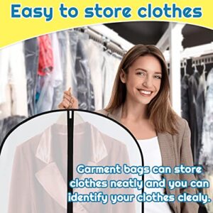 20 Pcs Garment Bags for Hanging Clothes Bulk Clear Zippered Hanging Garment Covers Bags Suit Protector Cover Dress Bags Storage Bags for Clothes Long Dress Suit Coat Costumes Uniforms (24 x 60 Inch)