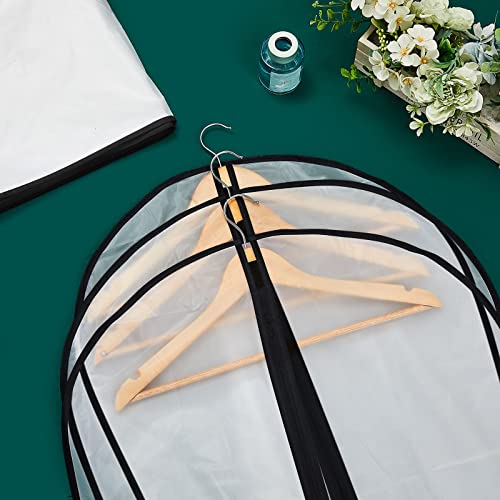 20 Pcs Garment Bags for Hanging Clothes Bulk Clear Zippered Hanging Garment Covers Bags Suit Protector Cover Dress Bags Storage Bags for Clothes Long Dress Suit Coat Costumes Uniforms (24 x 60 Inch)