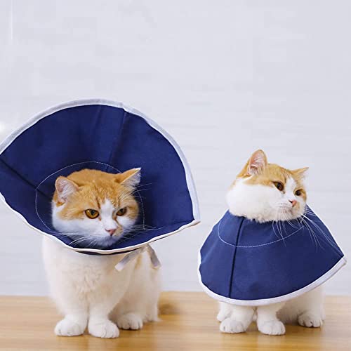 NonwovenEco Soft Recovery Cat Cone Collar, Dog Neck Donut Collar After Surgery, Protect The Wound Stop Licking. Easy Eating & Drinking. for Pets up to 10'' Neck Circumference (M)