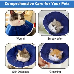 NonwovenEco Soft Recovery Cat Cone Collar, Dog Neck Donut Collar After Surgery, Protect The Wound Stop Licking. Easy Eating & Drinking. for Pets up to 10'' Neck Circumference (M)