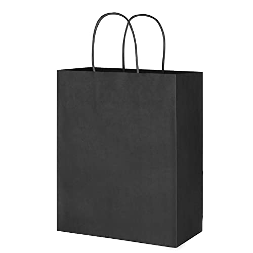 COGLARING 100Pcs 8.3x4.3x10.6 Gift Bags Kraft Paper Bag w/Handles Bulk Shopping Favor Bags