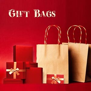 COGLARING 50Pcs 11x5.9x11 Gift Bags Kraft Paper Bag with Handles Bulk Shopping Retail Party Bags