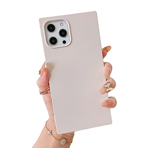 Cocomii Square Case Compatible with iPhone 14 Pro Max - Silicone, Slim, Matte, Soft Touch, Microfiber Lining, Fingerprint Resistant, Anti-Scratch, Shockproof (Antique White)