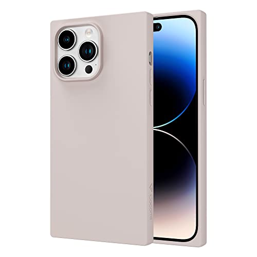 Cocomii Square Case Compatible with iPhone 14 Pro Max - Silicone, Slim, Matte, Soft Touch, Microfiber Lining, Fingerprint Resistant, Anti-Scratch, Shockproof (Antique White)