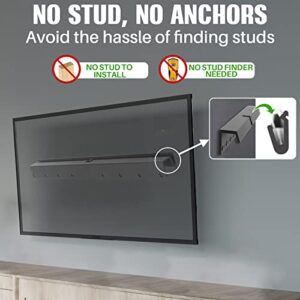 No Stud TV Mount, Wall TV Bracket Hanger for 12-55 inch Flat Screen TVs, No Drill, No Anchors, 1 Minute Install, All Hardware Included