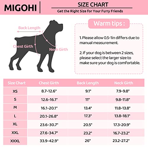 MIGOHI Warm Dog Coat, Winter Dog Jacket for Cold Weather, Reflective Windproof Dog Fleece Vest Thick Dog Apparel with Leash Hole and Furry Collar for Puppy Small Medium Large Dogs, Pink XS