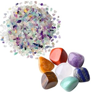 fluorite aquarium gravel rocks natural tumbled healing crystal chips and 7 chakra tumbled polished natural healing crystals stones bulk stones crystal