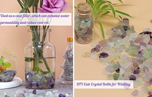 Fluorite Aquarium Gravel Rocks Natural Tumbled Healing Crystal Chips and 7 Chakra Tumbled Polished Natural Healing Crystals Stones Bulk Stones Crystal