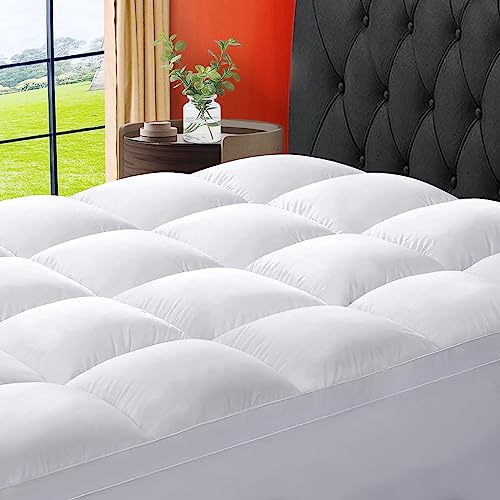 SOPAT Mattress Topper Twin Size Extra Thick Mattress Pad 8-21" Deep Pocket Soft Down Alternative Fill Mattress Protector Pillow Top Mattress Cover (39x75 Inches, White)