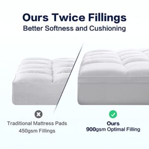 SOPAT Mattress Topper Twin Size Extra Thick Mattress Pad 8-21" Deep Pocket Soft Down Alternative Fill Mattress Protector Pillow Top Mattress Cover (39x75 Inches, White)