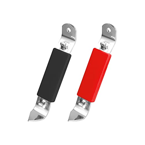 2pcs Magnetic Bottle Openers, Can Tapper Magnetic Can Opener Manual Bottle Punch Opener for Beer Bottles Cans Beverages (Red, Black)