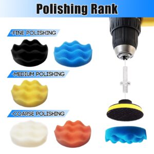 LNXNMDSY 23Pcs Car Detailing Kit - Car Foam Buffing Pads & Car Drill Brush Polishing Kit - Soft Bristle Power Scrubber with Extend Long Attachment - Car Cleaning Tools Kit for Interior Exterior