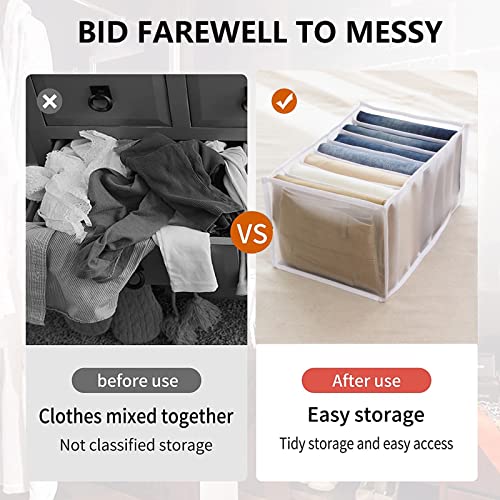 ZGMJ Storage Bag Mesh Foldable Clothes Organizer, Closet Drawer Thick Pants Sweater Underwear Sock Separation Boxs Can Washed 4pcs Panty Socks Storage Box