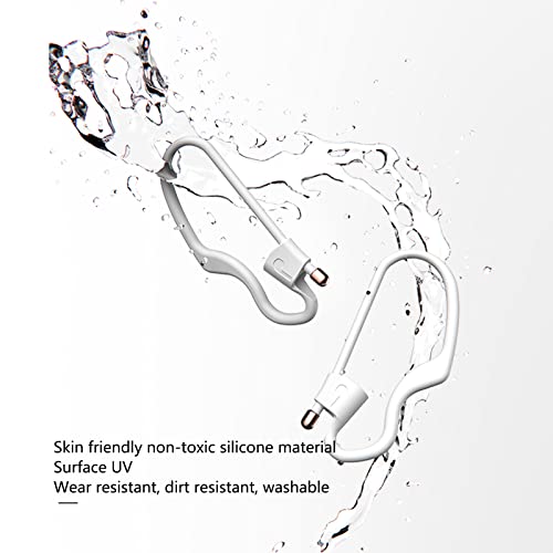 Haireca Adjustable Ear Hooks Designed for Apple AirPods Pro/Pro 2,AirPods 1/2/3[Added Stylish Leather Storage Bag],Airpods Accessories for Running,Ergonomic Design,Washable and Dirt Resistant(White)