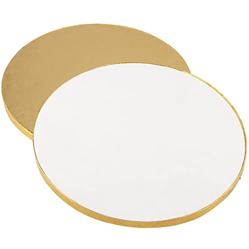 MAHIONG 10 Pack 12 Inch Round Cake Drums, Reusable 1/2 Inch Thickness Gold Cake Boards Circles with Professional Smooth Straight Edges, Round Cake Circles Cake Base for Display Cake Baking Supplies