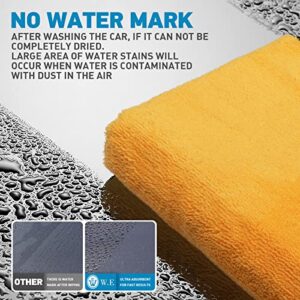 WEAWE Microfiber Towels for Cars - 6 Pack (23.6” x 15.7”),one Side Extended Pile Microfiber Cleaning Cloth for Car Washing Drying & Auto Detailing Strong Water Absorption Streak Free Non-Fading(Gold)