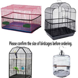 Lemengtree Bird Cage Cover Universal Birdcage Seed Catcher Guard Net Cover, Parrot Nylon Mesh Net Cover, Airy Gauze Birdcage Accessories Mesh Net Cover for Round Square Cages (Black-Mesh Net Cover)