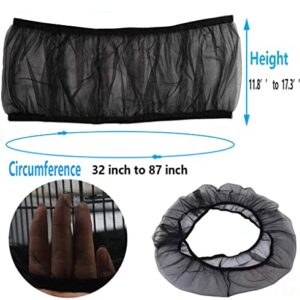 Lemengtree Bird Cage Cover Universal Birdcage Seed Catcher Guard Net Cover, Parrot Nylon Mesh Net Cover, Airy Gauze Birdcage Accessories Mesh Net Cover for Round Square Cages (Black-Mesh Net Cover)