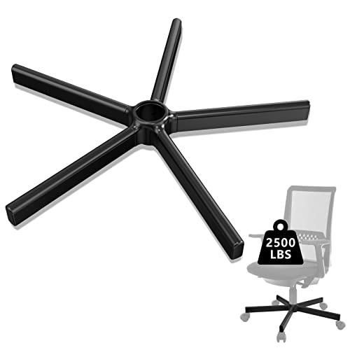 Office Chair Base Heavy Duty - Black Office Chair Base Replacement up to 2500LBS Load Capacity-Reinforced Metal Leg Swivel Desk Chair Base,Suitable for Most Office Desk Gaming Chairs