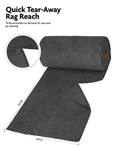 Fantasticlean Microfiber Cleaning Cloth Roll -75 Pack, Tear Away Towels, 12" x 12", Reusable Washable Rags (DimGray)