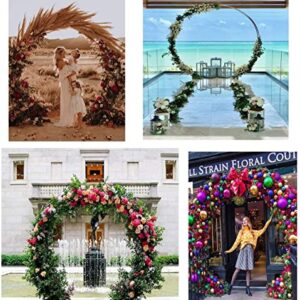 Round Balloon Arch Stand with Base Adjustable, 9.5ft x 7.2ft Gold Metal Circle Balloon Garland Stand Frame Kit for Wedding Engagement Gender Reveal Baptism Birthday Baby Shower Decoration