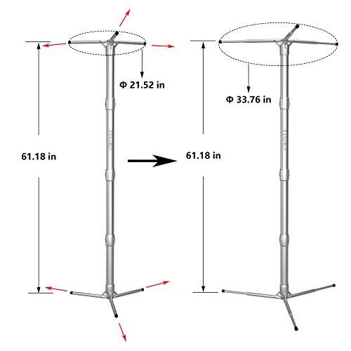 GWIYEE Aluminum Collapsible Clothing Rack, Porbatle Clothes Drying Rack, Laundry Drying Rack, Foldable Clothes Rack