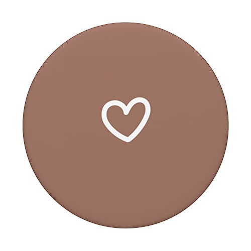 Brown Minimalist Hand Drawn Heart PopSockets Swappable PopGrip