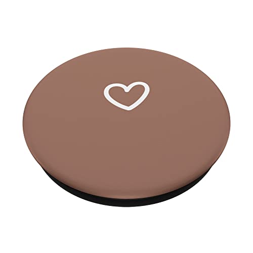 Brown Minimalist Hand Drawn Heart PopSockets Swappable PopGrip