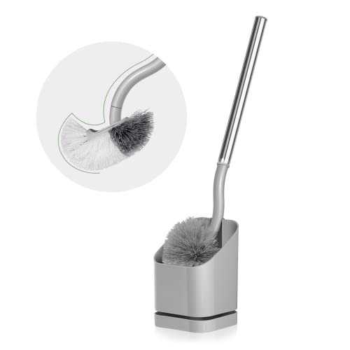 SetSail Toilet Brush Compact Size Toilet Bowl Brush and Holder Curved Handle Small Size Toilet Brushes for Bathroom Dense and Durable Toilet Cleaner Brush for Deep Cleaning