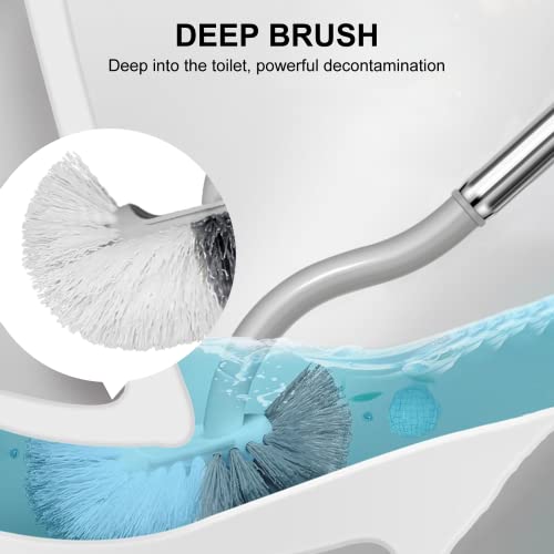 SetSail Toilet Brush Compact Size Toilet Bowl Brush and Holder Curved Handle Small Size Toilet Brushes for Bathroom Dense and Durable Toilet Cleaner Brush for Deep Cleaning