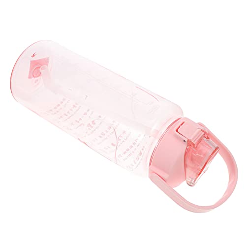 Hemoton 1pc Strap Ml: Cup: Button Plastic Outdoor Ml Gym Ensure Sports Go Handle Reusable Chug Lid Motivational Portable Large You and Leakproof Spout Scale Jug Pink Sippy It with