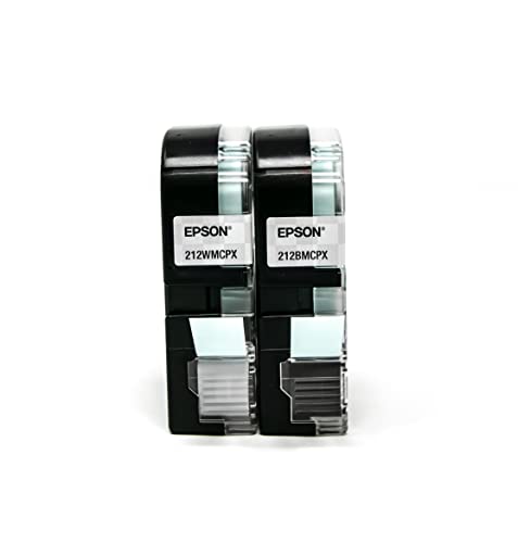 Epson LabelWorks InvisiLabels Bundle - 2 Clear 1/2" (12mm) Tapes - 212BMCPX, 212WMCPX