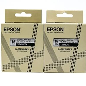 Epson LabelWorks InvisiLabels Bundle - 2 Clear 1/2" (12mm) Tapes - 212BMCPX, 212WMCPX