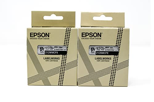 Epson LabelWorks InvisiLabels Bundle - 2 Clear 1/2" (12mm) Tapes - 212BMCPX, 212WMCPX