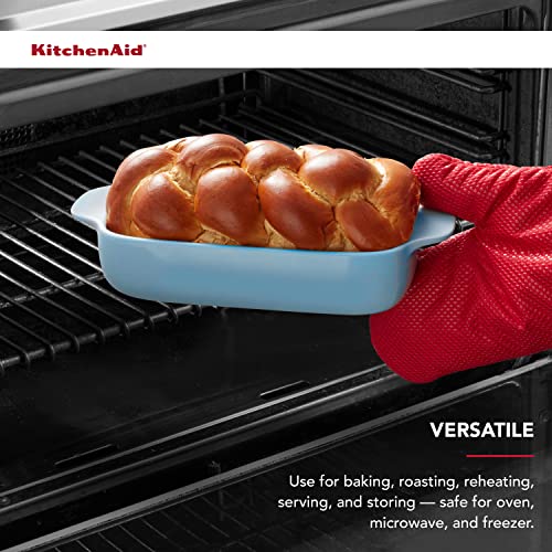 KitchenAid Loaf Pan Vitrified Stoneware, 5in 9in 2.25in, Blue Velvet