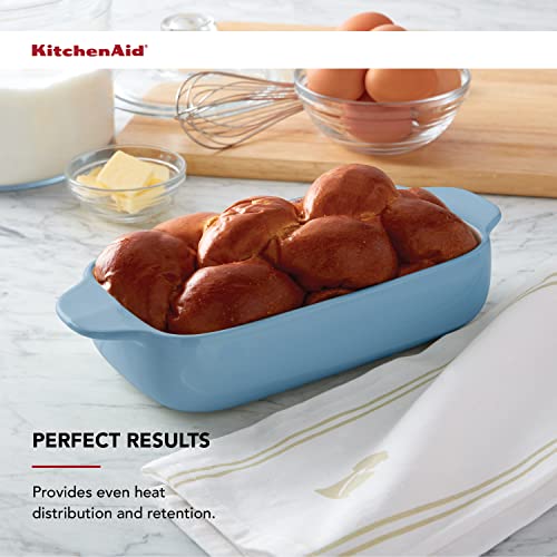 KitchenAid Loaf Pan Vitrified Stoneware, 5in 9in 2.25in, Blue Velvet